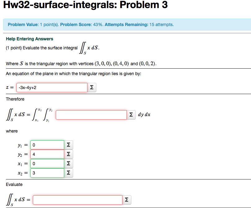 Solved Hw32-surface-integrals: Problem 3 Problem Value: 1 | Chegg.com