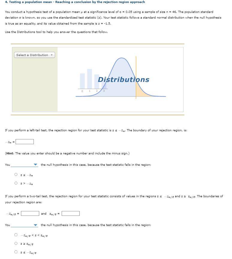 Solved 4 Testing A Population Mean Reaching A Conclusion