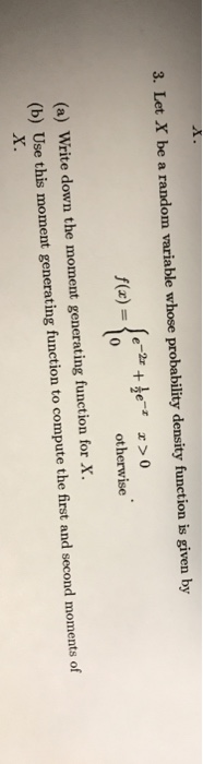 Solved 3. Let X be a random variable whose probability | Chegg.com