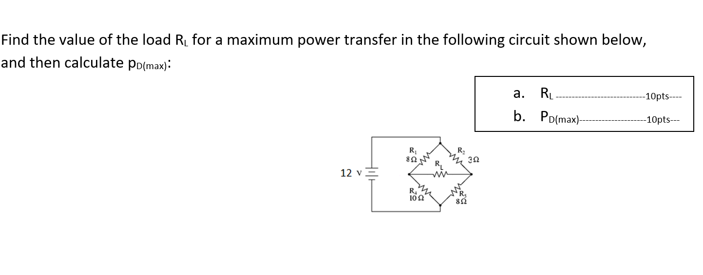 Solved Find the value of the load Rį for a maximum power | Chegg.com