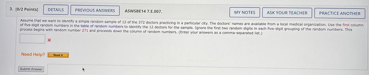 Solved RANDOM NUMBERS Assume that we want to identify a | Chegg.com Solved RANDOM NUMBERS Assume that we want to identify a | Chegg.com