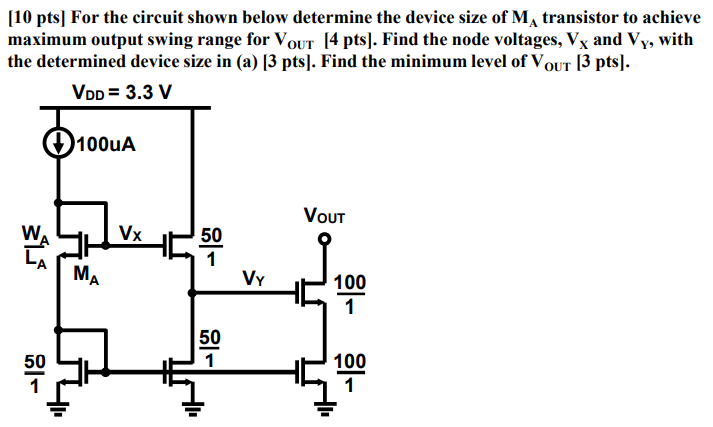 Solved [10 pts) For the circuit shown below determine the | Chegg.com