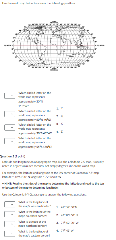 Solved Use the world map below to answer the following | Chegg.com