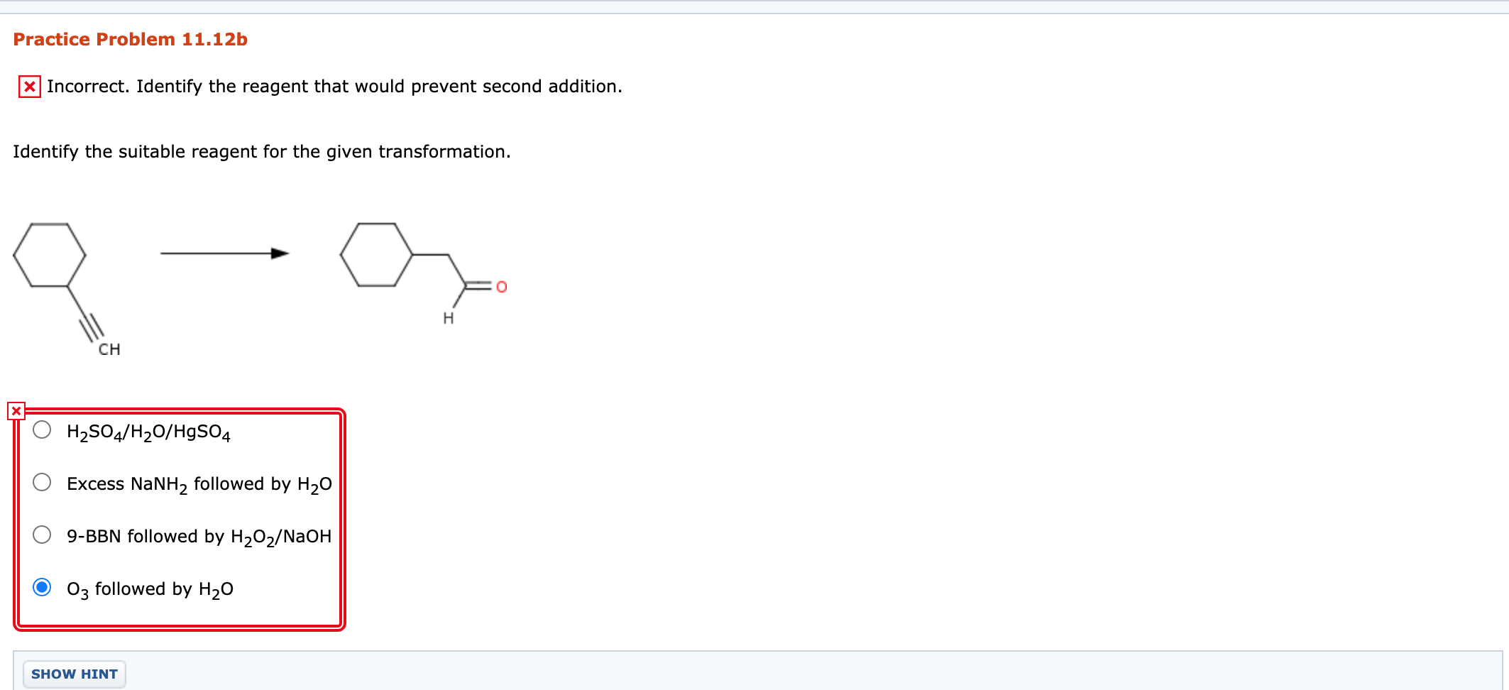 Solved Practice Problem 11.12b X Incorrect. Identify the | Chegg.com