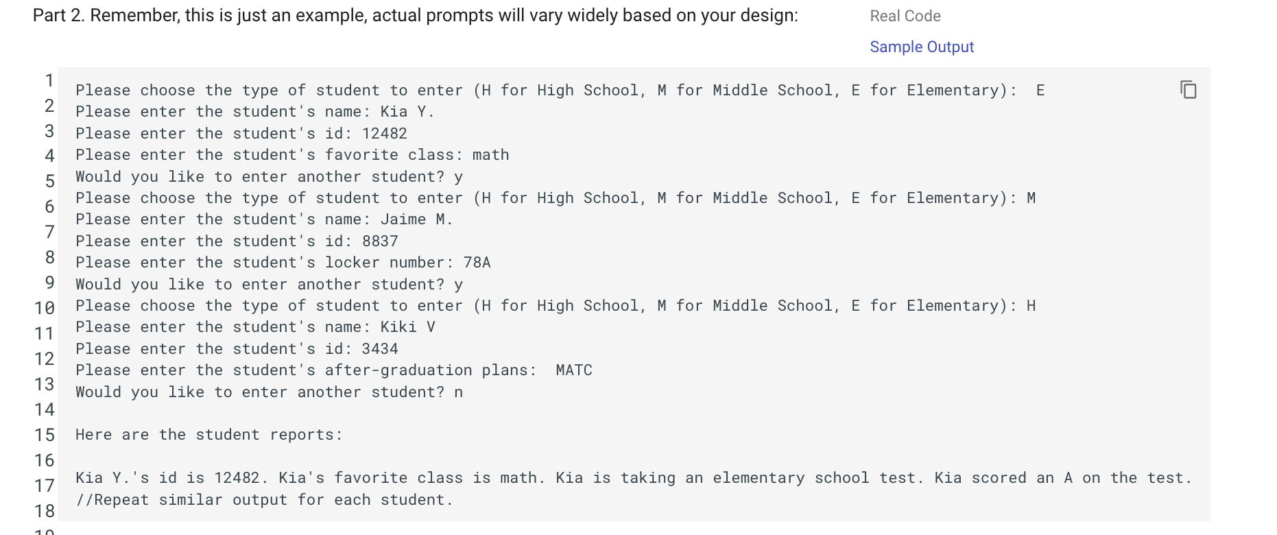 Solved Part 1: When the application is launched it will | Chegg.com