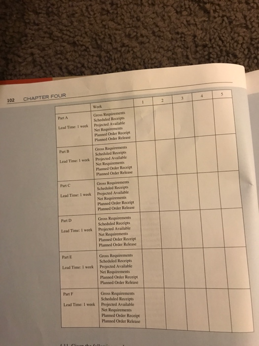 Solved 4.10. Given the following product tree, explode, | Chegg.com