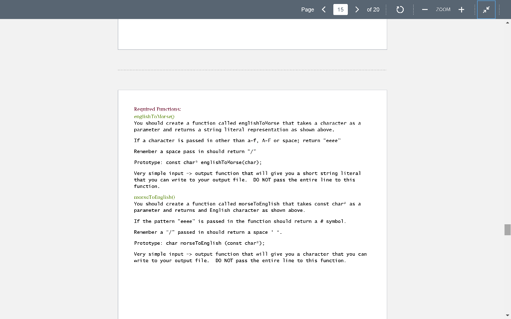 Solved Page 12 > of 20 ZOOM + Part 3 - Programming | Chegg.com