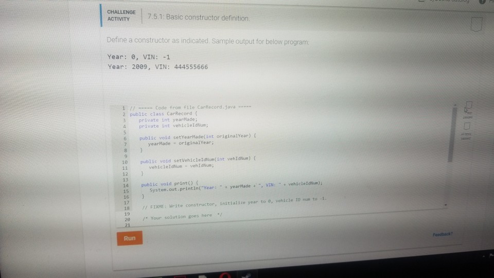 Solved ACALVIENE 75.1: Basic constructor definition ACTIVITY | Chegg.com