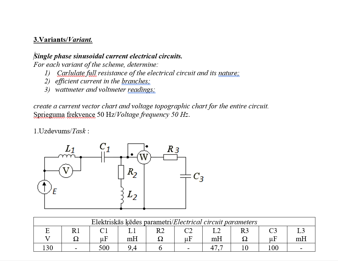 Solved 3.Variants/Variant. Single phase sinusoidal current | Chegg.com