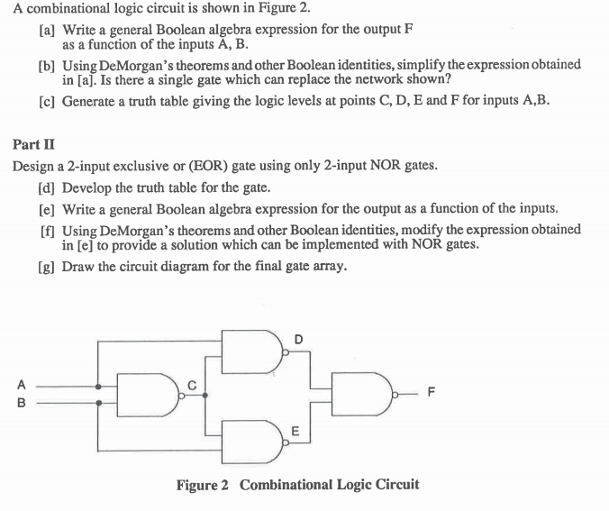 Solved A combinational logic circuit is shown in Figure 2. | Chegg.com