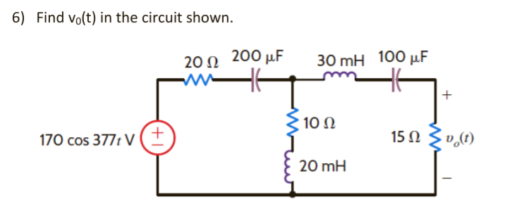 Solved Find v0(t) ﻿in the circuit shown. | Chegg.com