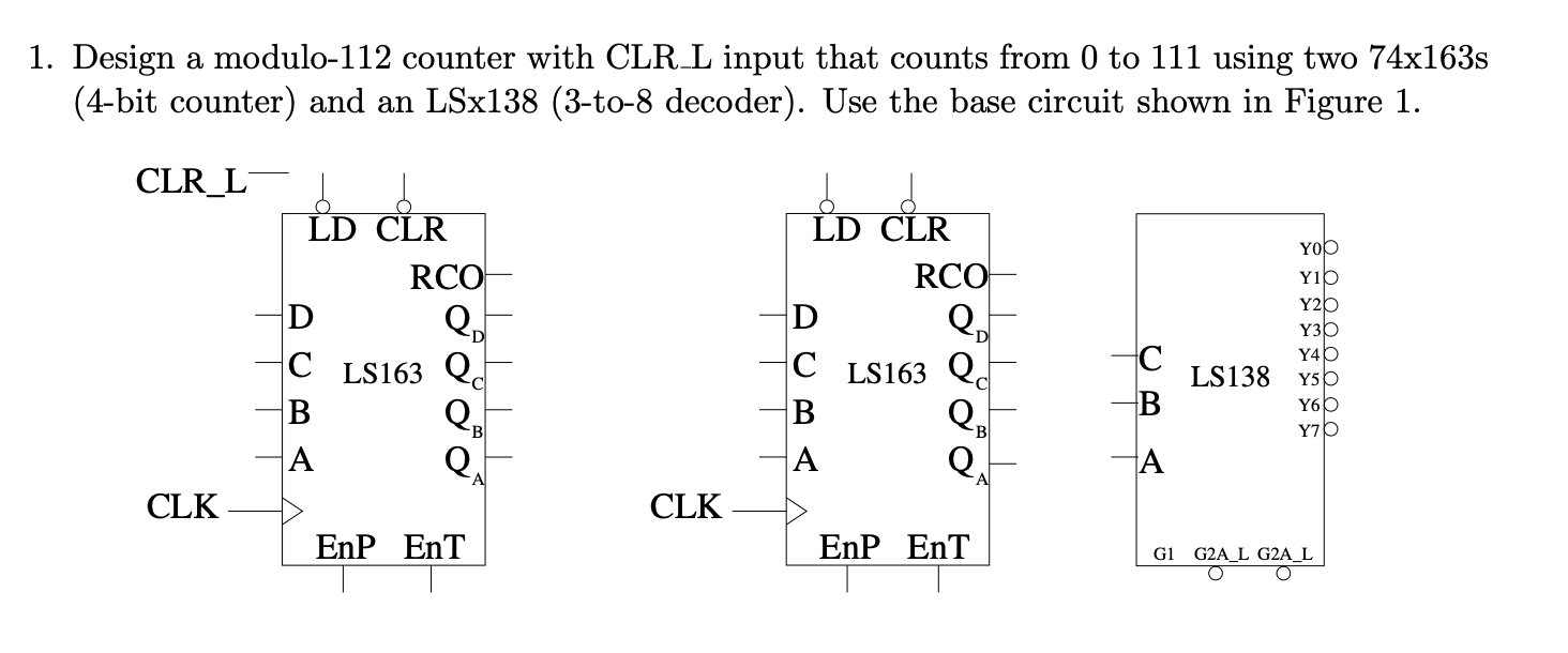 Solved 1 Design A Modulo 112 Counter With Clrl Input That 1079