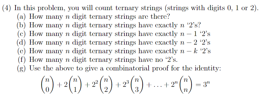Solved 4 In This Problem You Will Count Ternary Strings