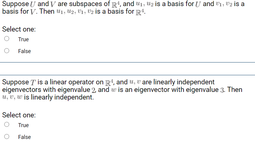 Solved Suppose and V are subspaces of R4, and u1, U2 is a | Chegg.com