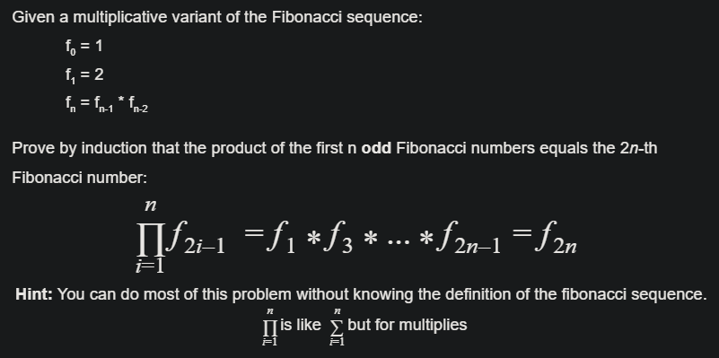 Solved Given a multiplicative variant of the Fibonacci | Chegg.com