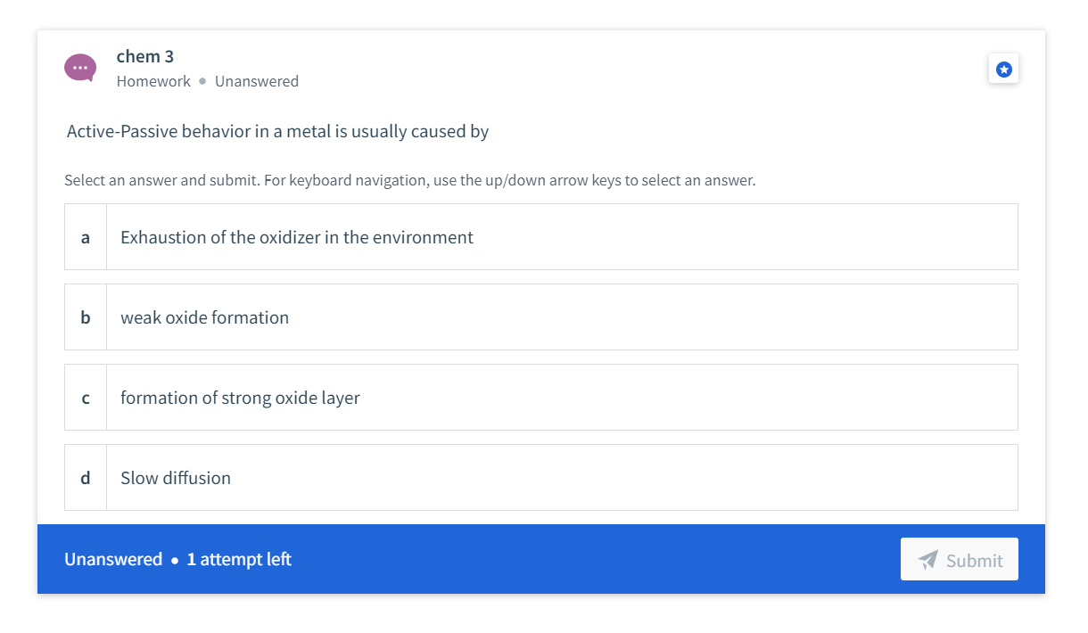 Solved Chem 1 Homework. Unanswered Which of the following | Chegg.com