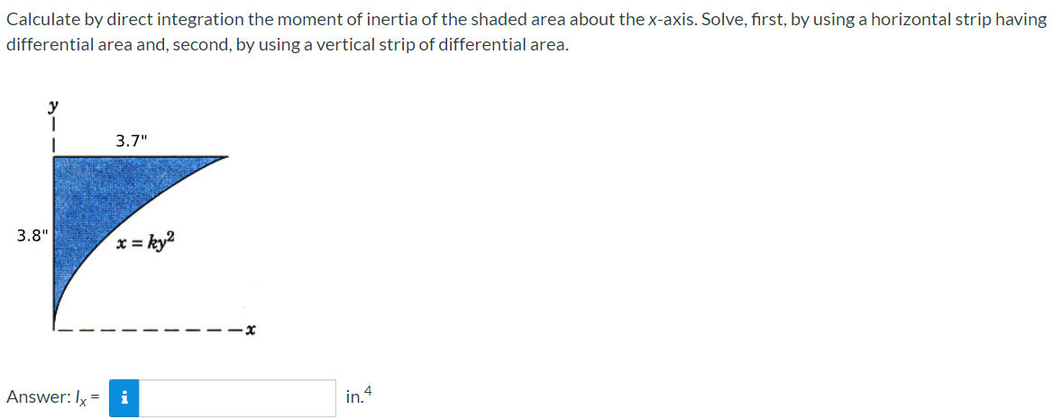 Solved Calculate by direct integration the moment of inertia | Chegg.com