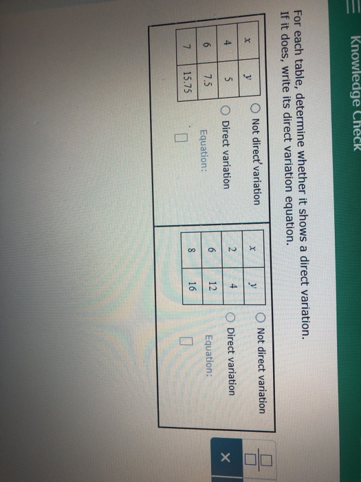 Solved Knowledge Check For each table, determine whether it | Chegg.com
