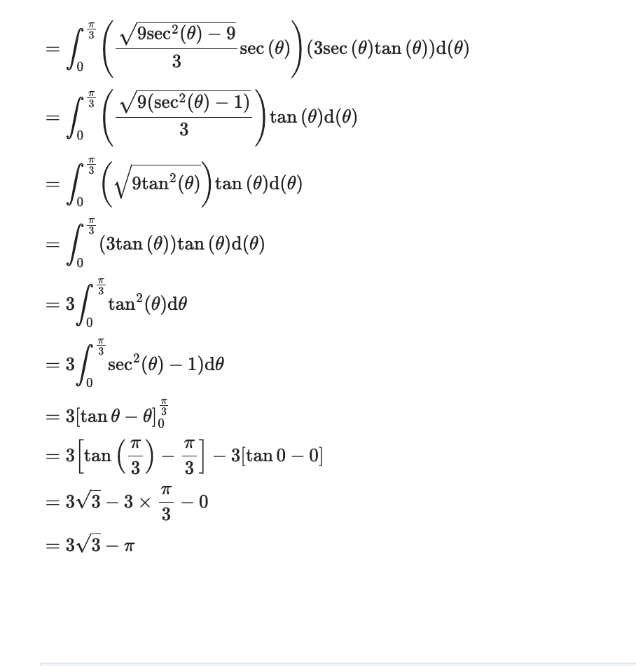 Solved original equation:After Trigonometric Substitution | Chegg.com