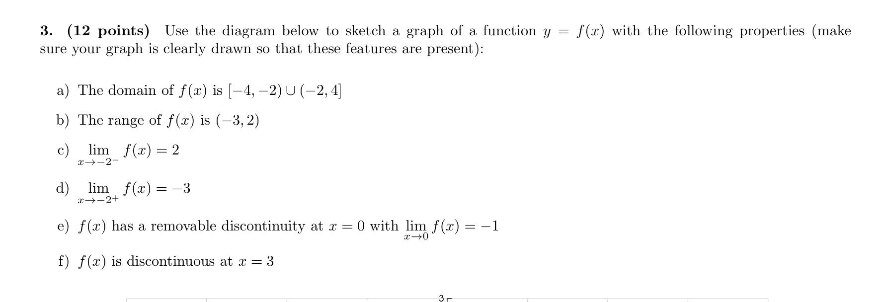 Solved 3. (12 points) Use the diagram below to sketch a | Chegg.com