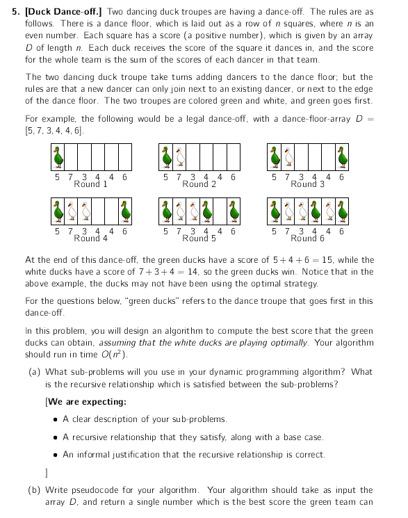 Solved 5. [Duck Dance-off.] Two dancing duck troupes are | Chegg.com