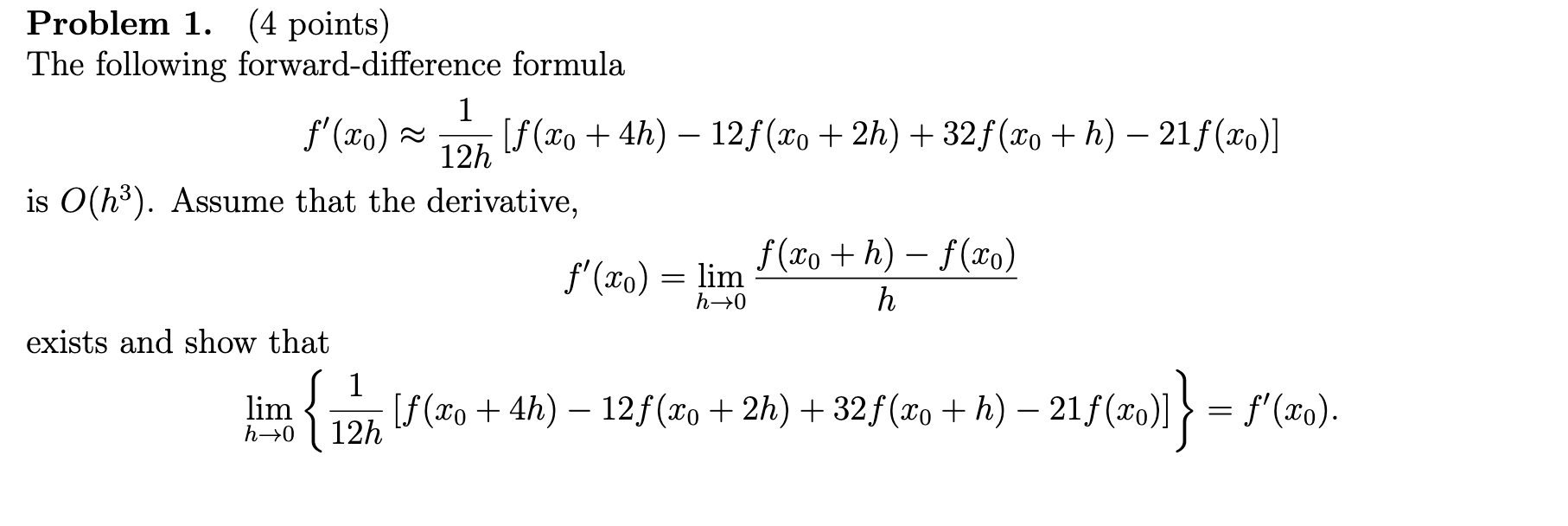 Solved Problem 1. (4 points) The following | Chegg.com