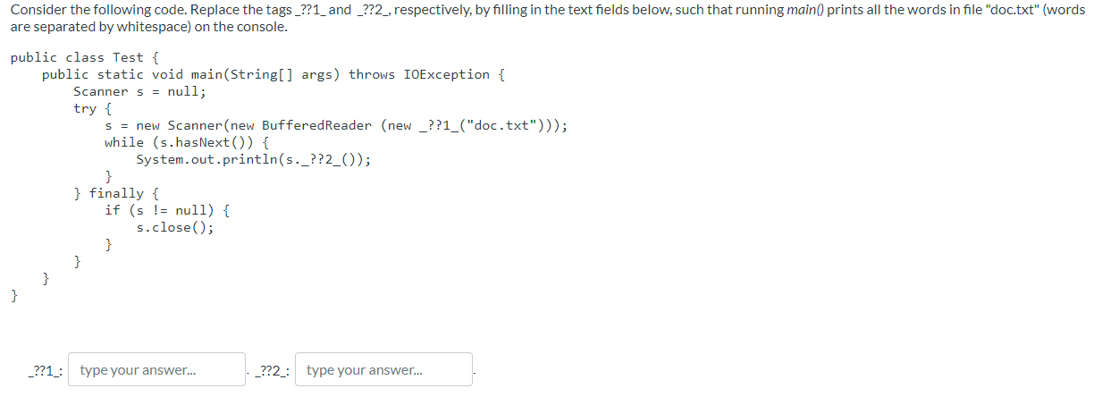 Solved Consider the following code. Replace the tags_??1_ | Chegg.com