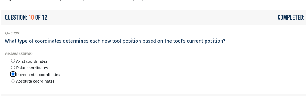 Solved QUESTION: 10 ﻿OF 12COMPLETED:QUESTION:What type of | Chegg.com
