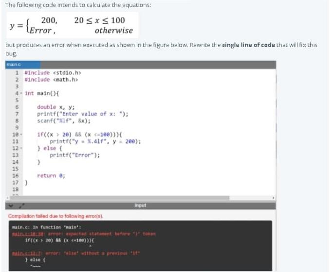 Solved The following code intends to calculate the | Chegg.com