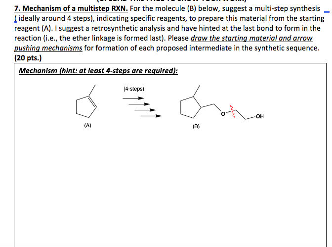 Solved 7. Mechanism of a multistep RXN. For the molecule (B) | Chegg.com