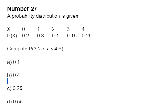 Solved A probability distribution is given X 0 1 2 3 | Chegg.com