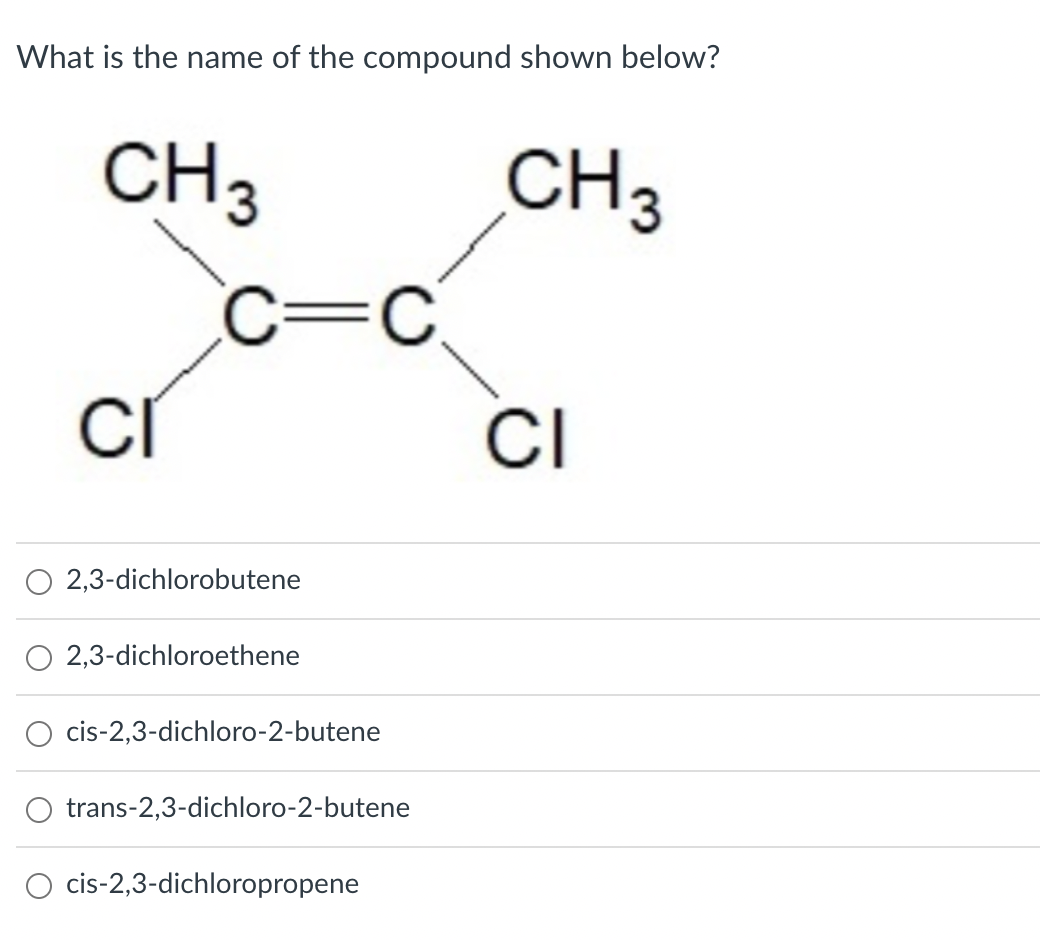 Solved What is the IUPAC name for the following compound? | Chegg.com