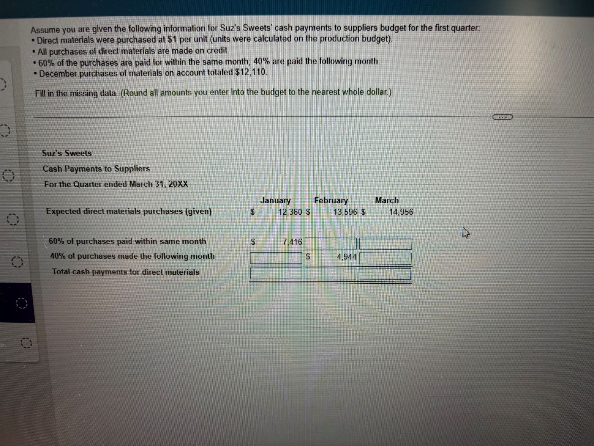 Solved Assume you are given the following information for | Chegg.com