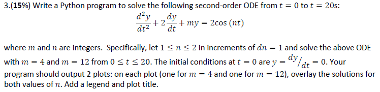 Solved 3.(15%) Write a Python program to solve the following | Chegg.com