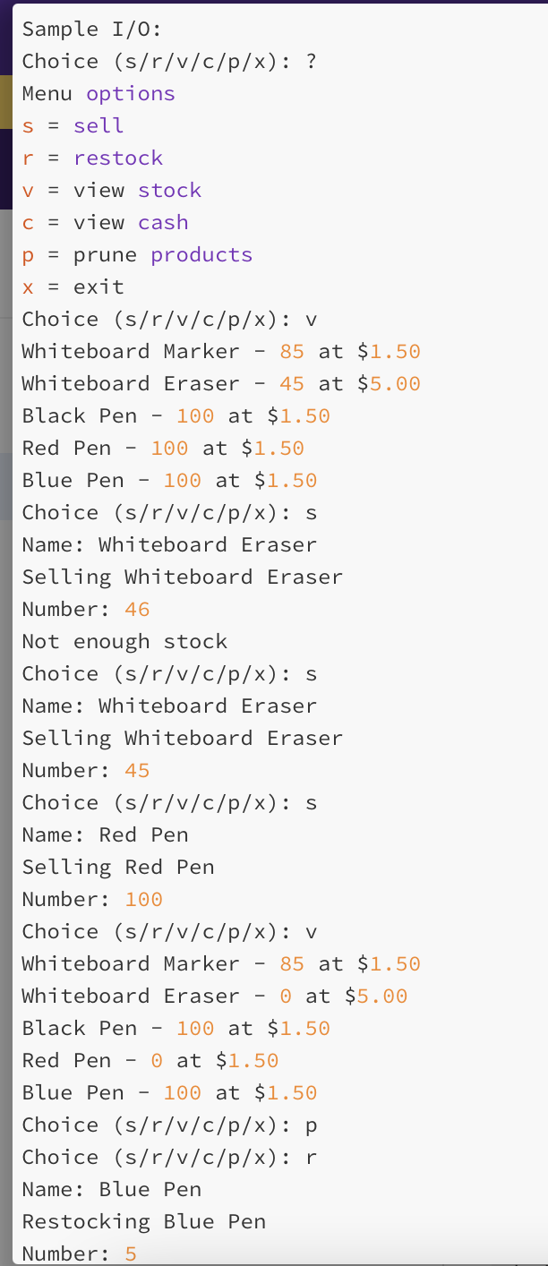 Solved SOLVE IN Python: Store A store sells a number of | Chegg.com