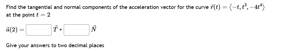 Solved Find the tangential and normal components of the | Chegg.com