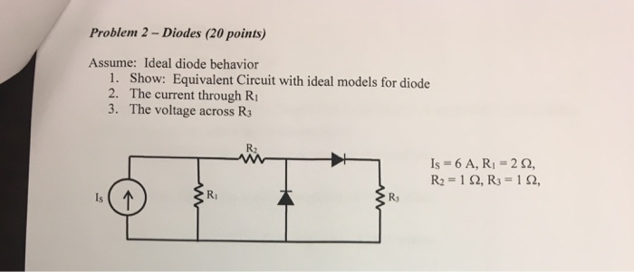 Solved Problem 2 - Diodes (20 points) Assume: Ideal diode | Chegg.com