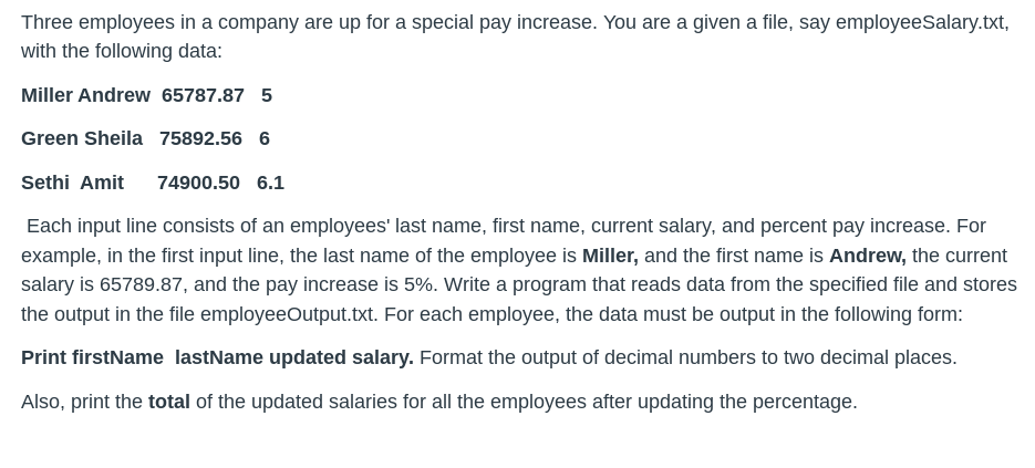 Solved Three employees in a company are up for a special pay | Chegg.com
