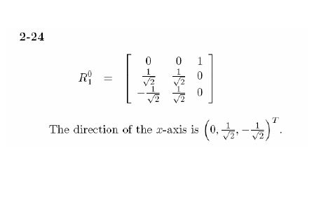 Solved 2-24 Find the rotation matrix corresponding to the | Chegg.com