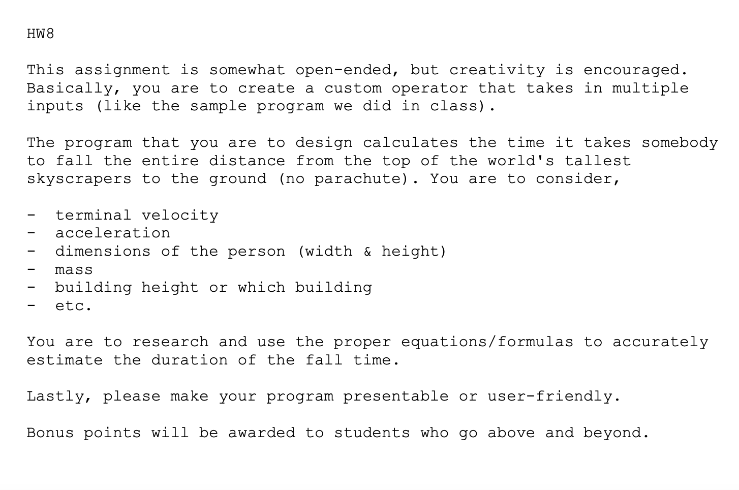 Solved HW8This assignment is somewhat open-ended, but | Chegg.com