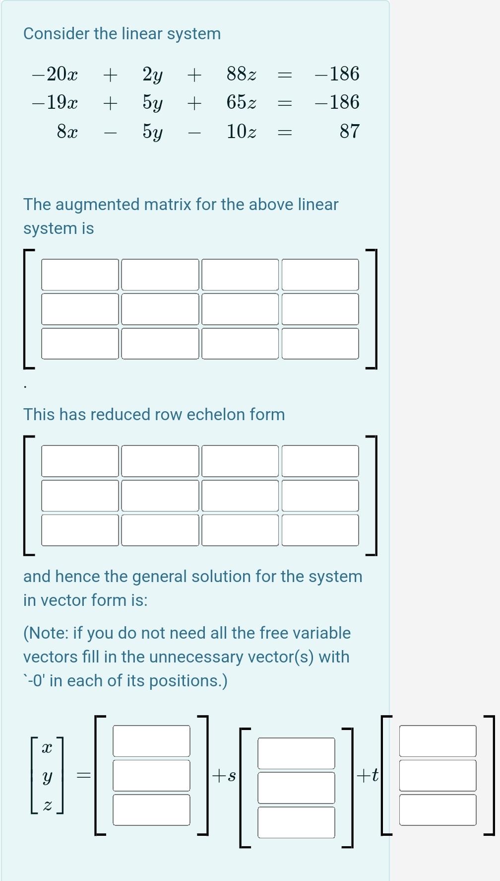 Solved Consider The Linear System