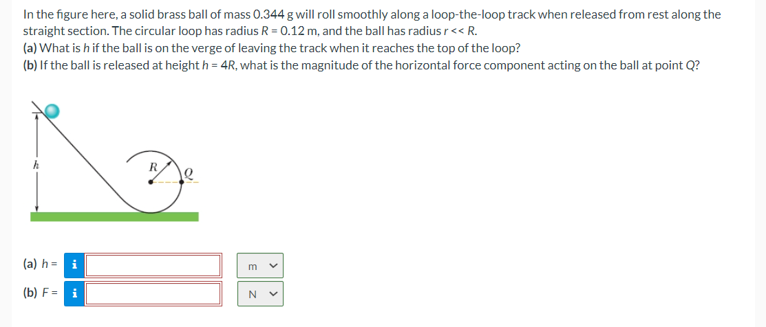Solved In the figure here, a solid brass ball of mass 0.344 | Chegg.com