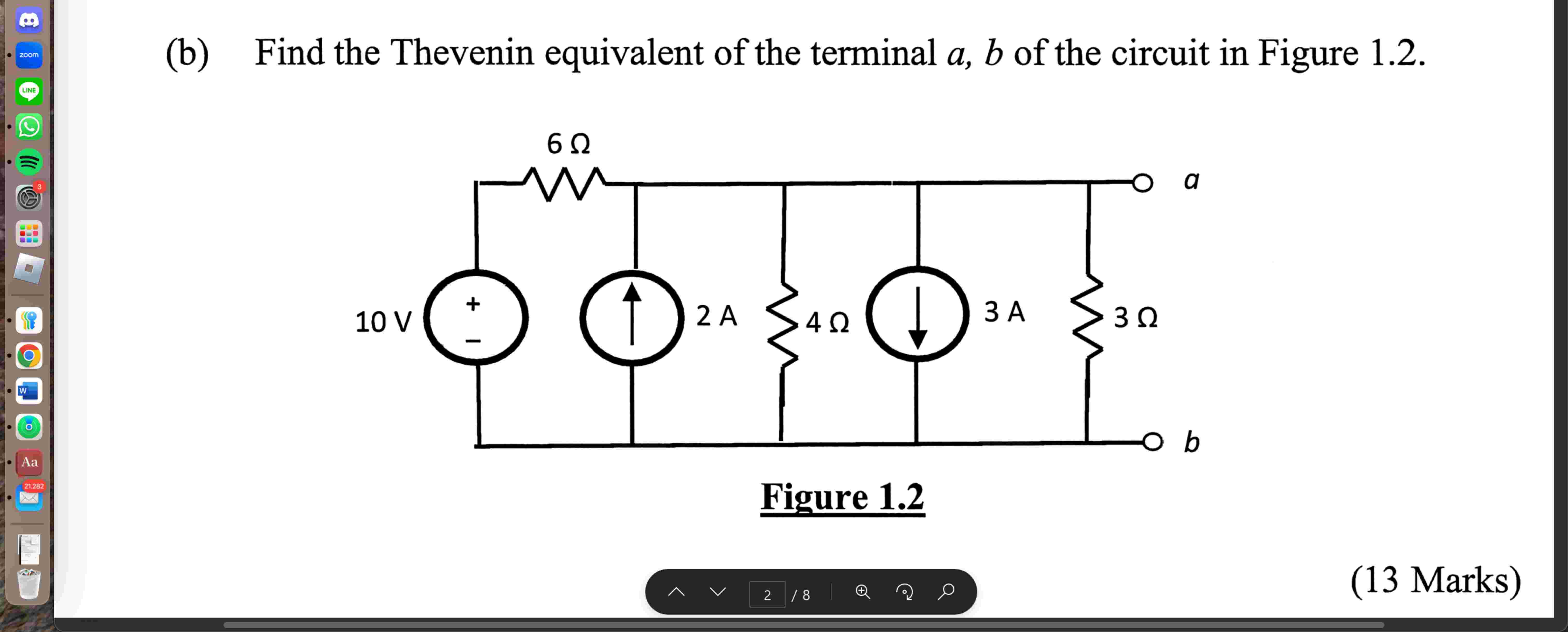 Solved (b) ﻿Find the Thevenin equivalent of the terminal \( | Chegg.com
