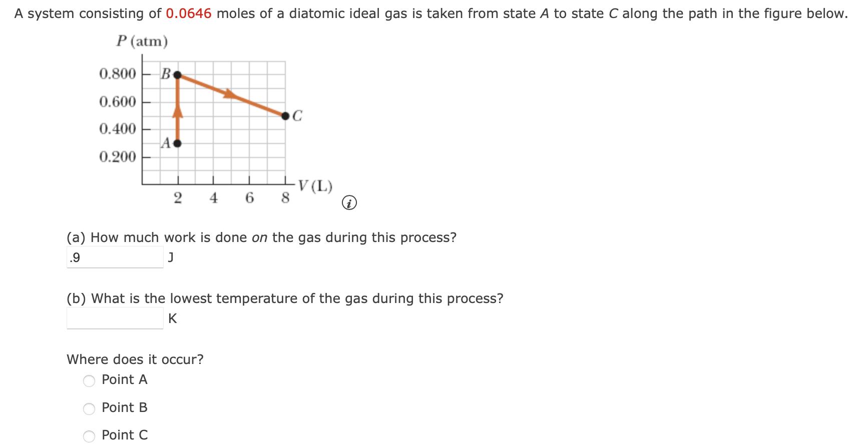Solved A system consisting of 0.0646 ﻿moles of a diatomic | Chegg.com
