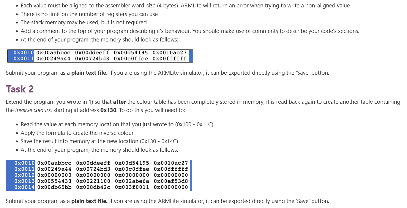 Solved In Armlite: Write an assembly program which creates | Chegg.com