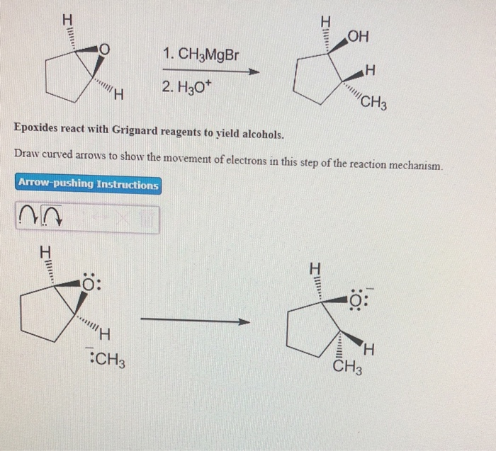 Solved он o 1. CH3MgBr CH3 Epoxides react with Grignard | Chegg.com