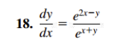 Solved 18. dy e2x-y dx exty || | Chegg.com