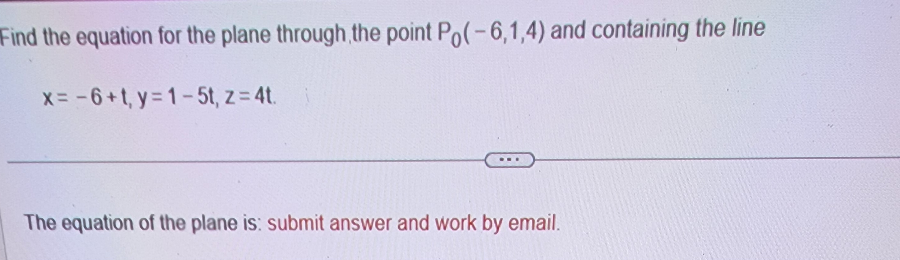 Solved Find The Equation For The Plane Through The Point