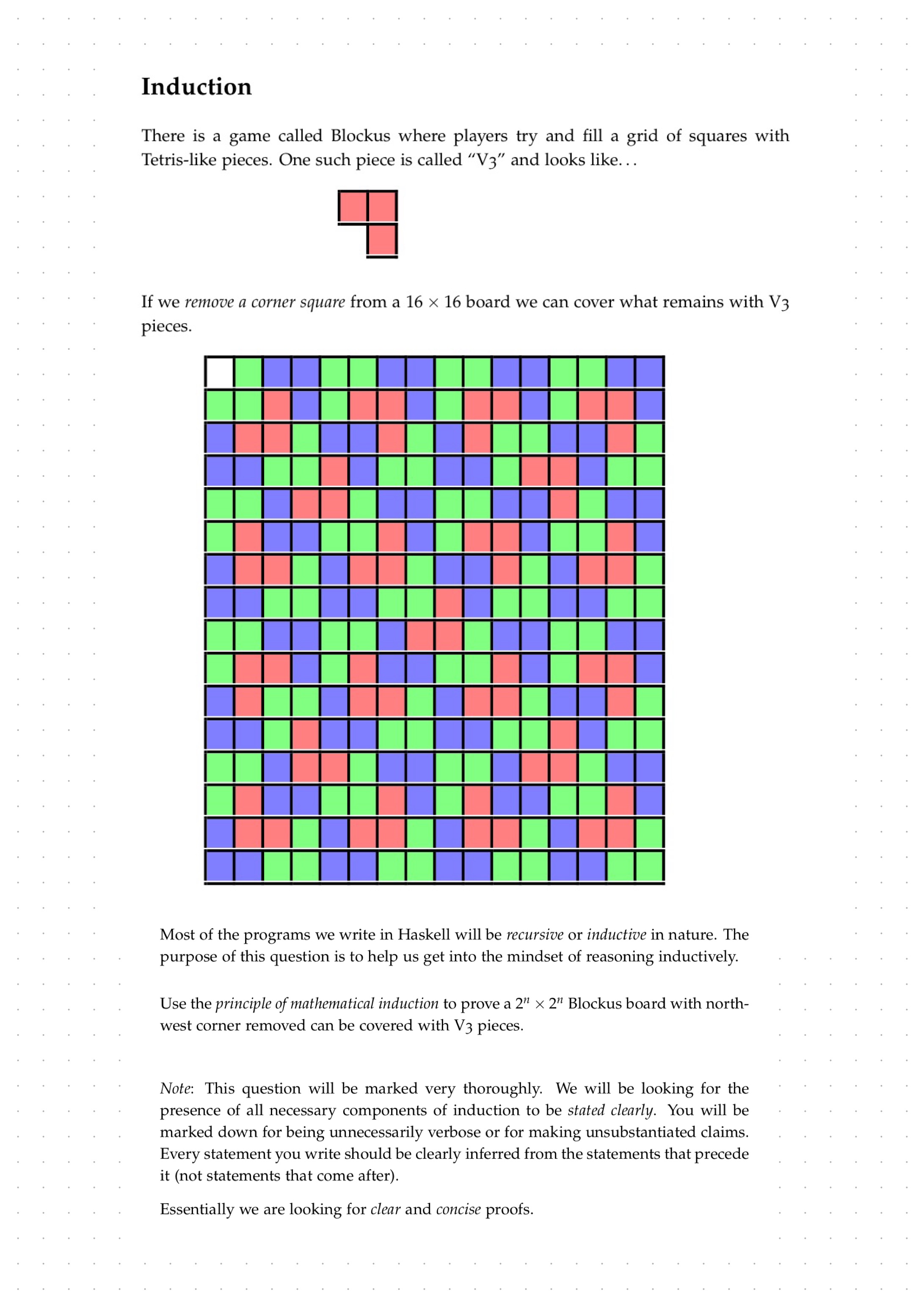 Solved InductionThere is a game called Blockus where players | Chegg.com
