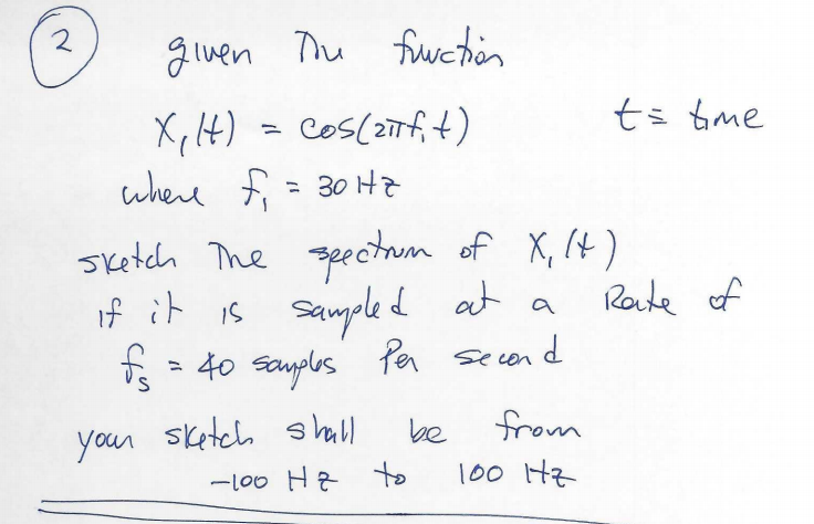 Solved 2 given the function X,H) cos(217f,t) t= time where f | Chegg.com